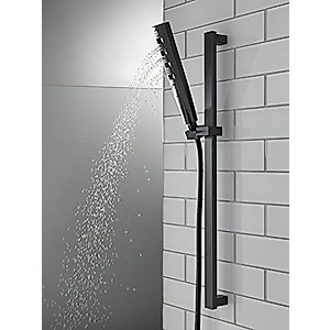Delta Faucet 5-Spray Touch-Clean H2Okinetic Slide Bar Hand Held Shower with Hose, Matte Black 51140-BL