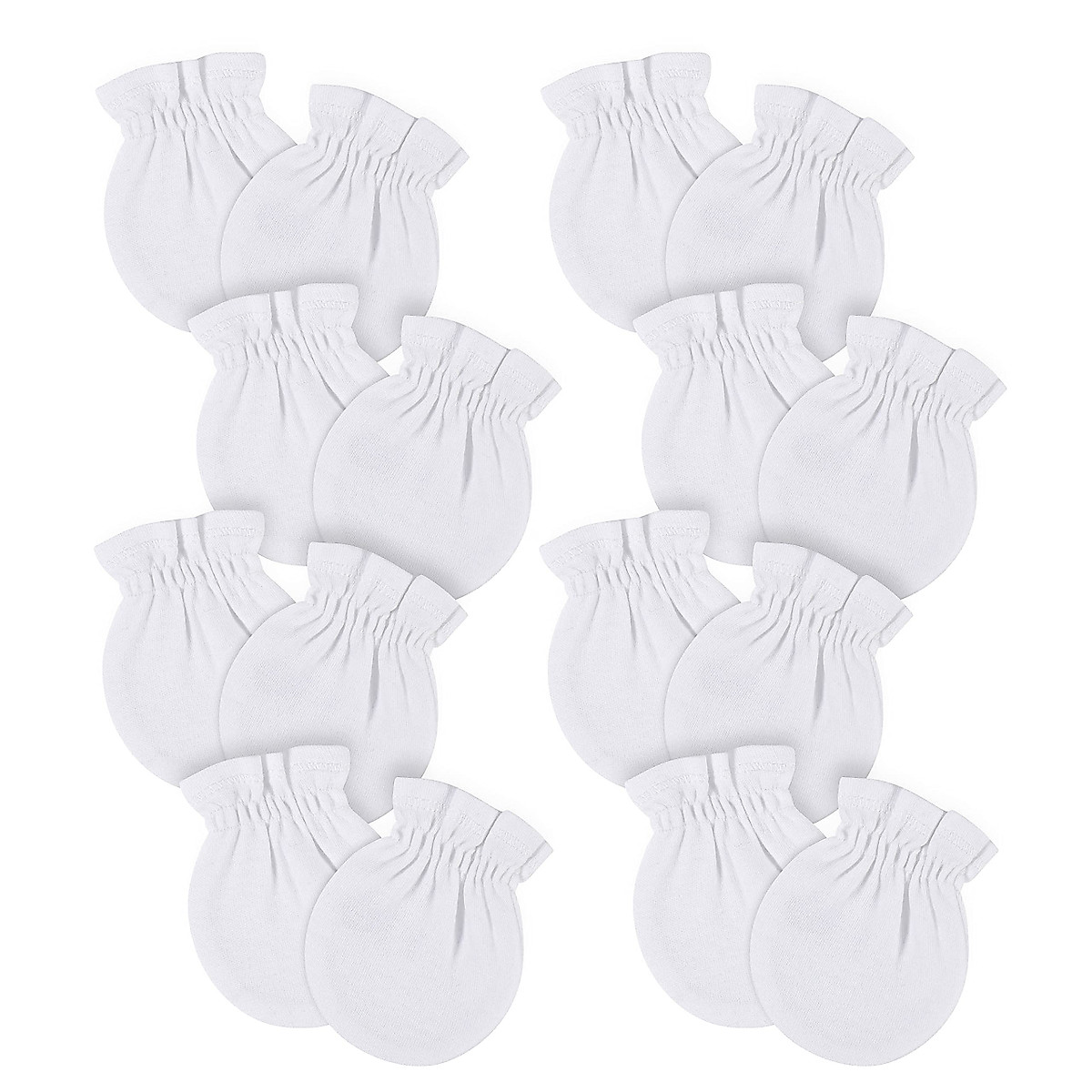 Gerber Baby 12-Pack No Scratch Mittens, White, 0-3 Months (8-Pack)