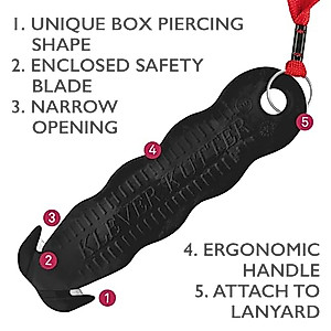 Klever Kutter Black, Unique Double Hook Design - Disposable Safety Cutter– Pack of 10
