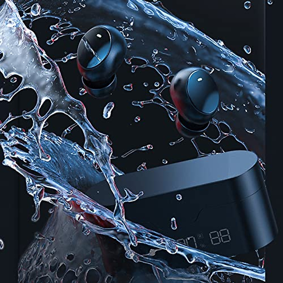 Wireless Earbuds Mini Bluetooth Earbuds with Charging Case IPX5 Waterproof Earbuds Fingerprint Control Deep Bass Earphones Built in Mic Light-Weight HD Stereo Ear Buds for Sports