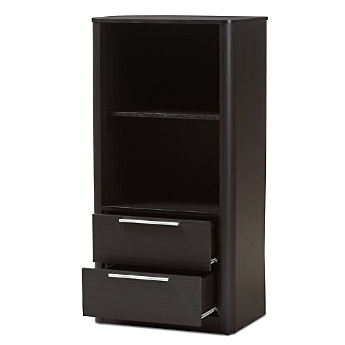Baxton Studio Carlingford 2 Shelf Bookcase in Dark Brown