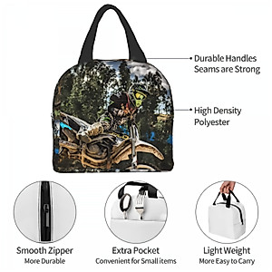 Giwawa Motocross Insulated Lunch Bag for Men Dirt-Bike Motorcycle Race Lunch Tote Bento Bag Sport Motorcyclist Food Container for Women Kids Boys Girls School Work