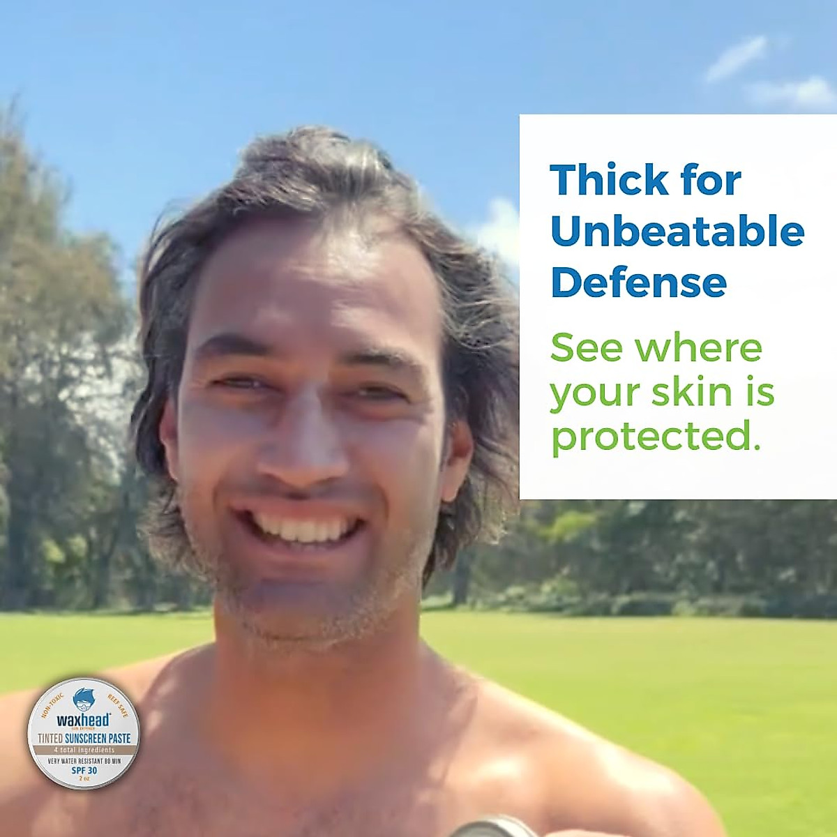 Waxhead Tinted Zinc Oxide Sunscreen Face, SPF 30 Reef Safe Non-Toxic Sunscreen Surf Zinc Sunblock, Travel Waterproof for Swimming, Lifeguard, Sports, Organic Sun Block Colored Face Scar (Tint 2oz Tin)