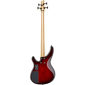 Yamaha TRBX604 4-String Flamed Maple Bass Guitar, Dark Redburst
