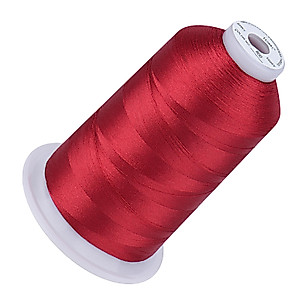Simthread Embroidery Thread 5500 Yards Red 800, 40wt 100% Polyester for Brother, Babylock, Janome, Singer, Pfaff, Husqvarna, Bernina Machine