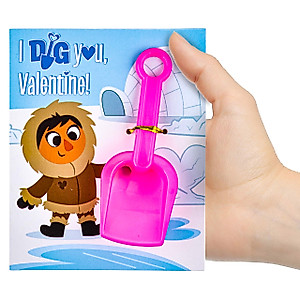 JOYIN 28 Packs Valentines Day Cards with Shovel Toys for Valentine Party Favor, Classroom Exchange Prize, Valentine’s Greeting Cards, Shovels and Rakes Beach Toys, “I DIG YOU Valentine”