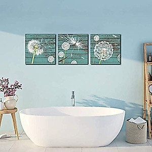 Office Wall Decor Wall Art for Bedroom Dandelion Picture Wall Art Green Driftwood Bathroom Decor Wall Art Modern Canvas Prints Artwork Living Room Kitchen Decor 12x12inch 3 pieces Easy to Hang