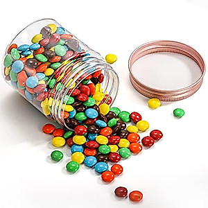 Fasmov 30 Pack 5 Ounce Clear Plastic Jars Containers with Rose Gold Lids, Round Empty Plastic Slime Storage Containers for Kitchen & Household Storage - BPA Free