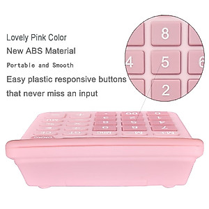 Calculators, BESTWYA 12-Digit Dual Power Handheld Desktop Calculator with Large LCD Display Big Sensitive Button (Pink, Pack of 1)