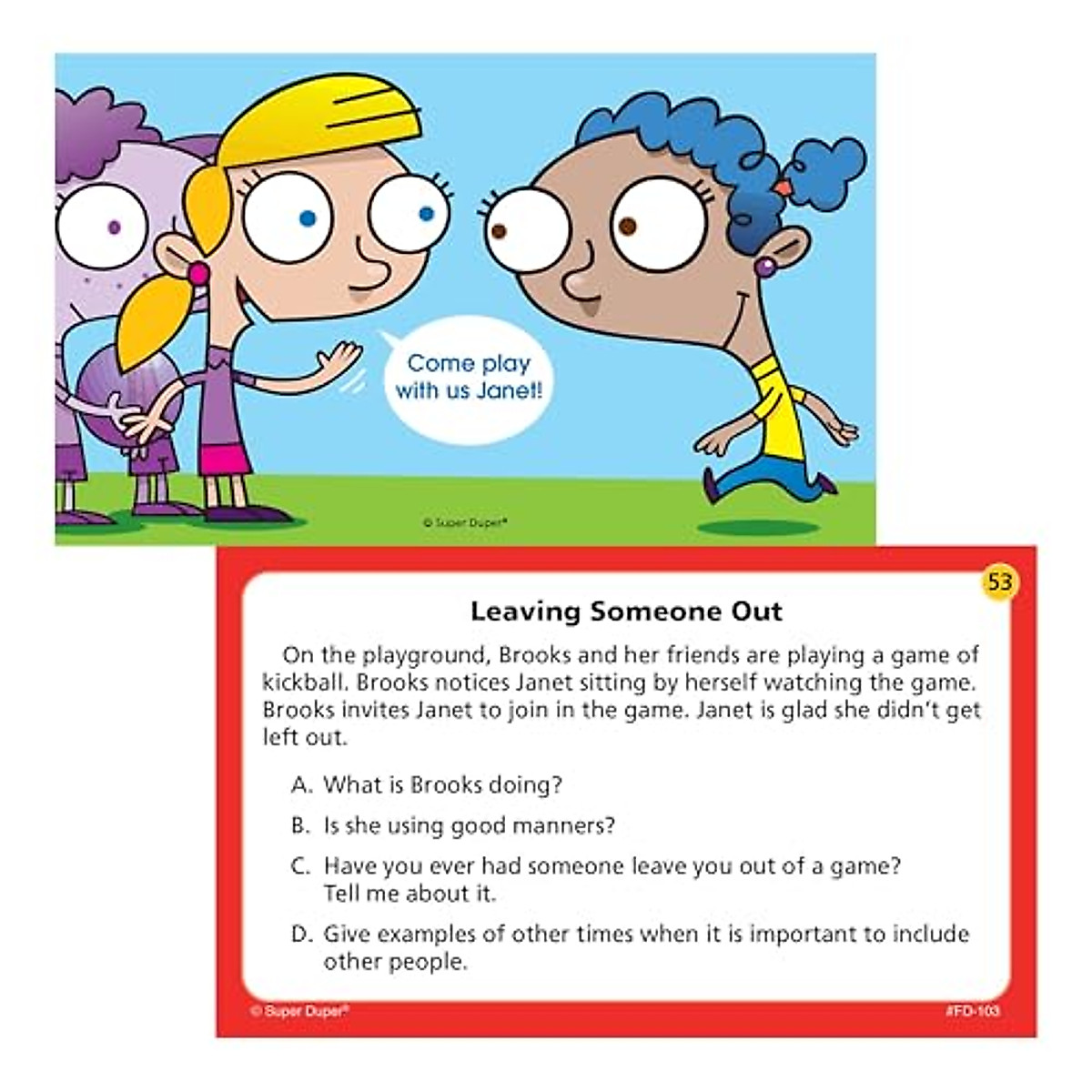 Super Duper Publications | Focus on Manners Fun Deck | Behavior and Social Skills Flash Cards | Educational Learning Materials for Children