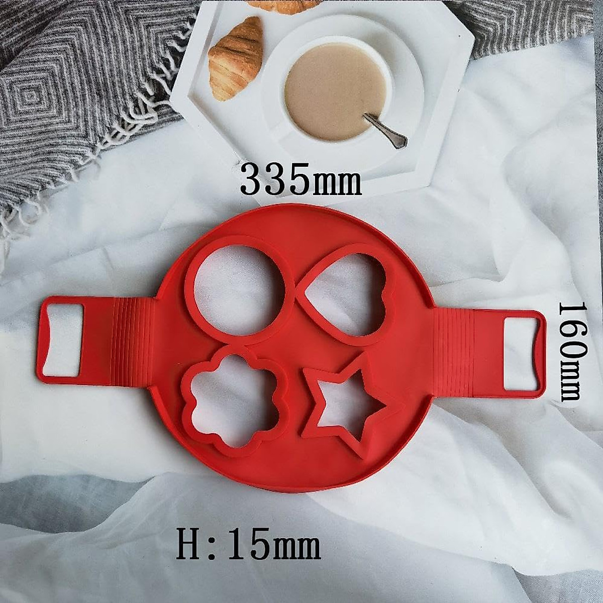 Generic Silicone Pancake Mold,Non Stick Pancake Maker,Silicone Pancake Molds Fried Egg Mold Reusable (2PCS(a+b))