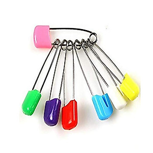 Baby bells 120 Pcs Diaper Pins - Sturdy, Stainless Steel Diaper Nappy Pins with Safe Locking Closures - Use for Special Events, Crafts or Colorful Laundry Pins
