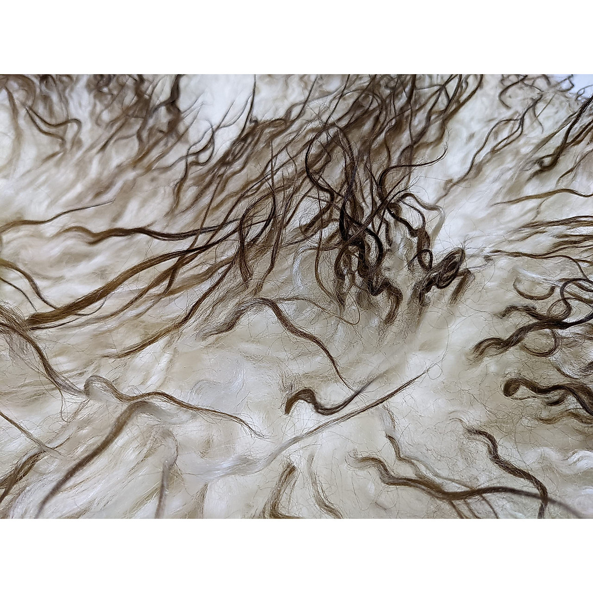 Home Collezione by Salvani Genuine Icelandic Sheepskin Rug Throw (Shade of Brown - Curly Pile) 24"x36"