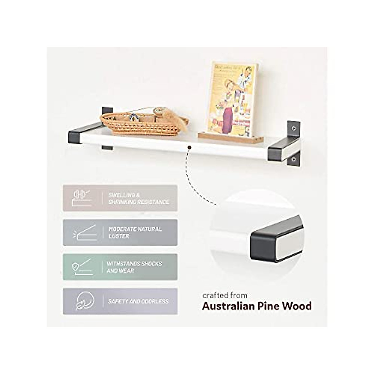 Lab Cosi 142956 Floating-Shelves, White