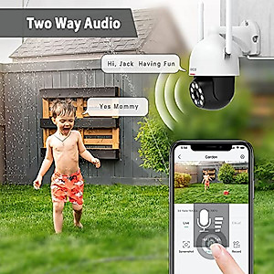 DEKCO 2K Security Camera Outdoor/Home, WiFi Outdoor Security Cameras Pan-Tilt 360° View, 3MP Dome Surveillance Cameras with Motion Detection and Siren, 2-Way Audio,Full Color Night Vision, Waterproof