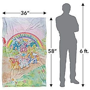 Trevco My Little Pony Retro Classic Ponies Silky Touch Super Soft Throw Blanket 36" x 58"