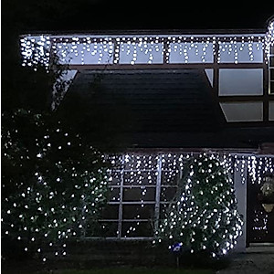 YASENN 300LED Net Lights 12x5ft DC Plug in 8 Lighting Modes Mesh Lights for Garden Patio Fence Bushes Shrub pergola Outdoor Christmas Decorations (Cool White)