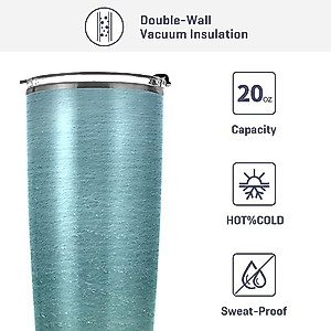 Jihqo Sea Lighthouse Tumbler with Lid and Straw, Insulated Stainless Steel Tumbler Cup, Double Walled Travel Coffee Mug Thermal Vacuum Cups for Hot & Cold Drinks 12oz