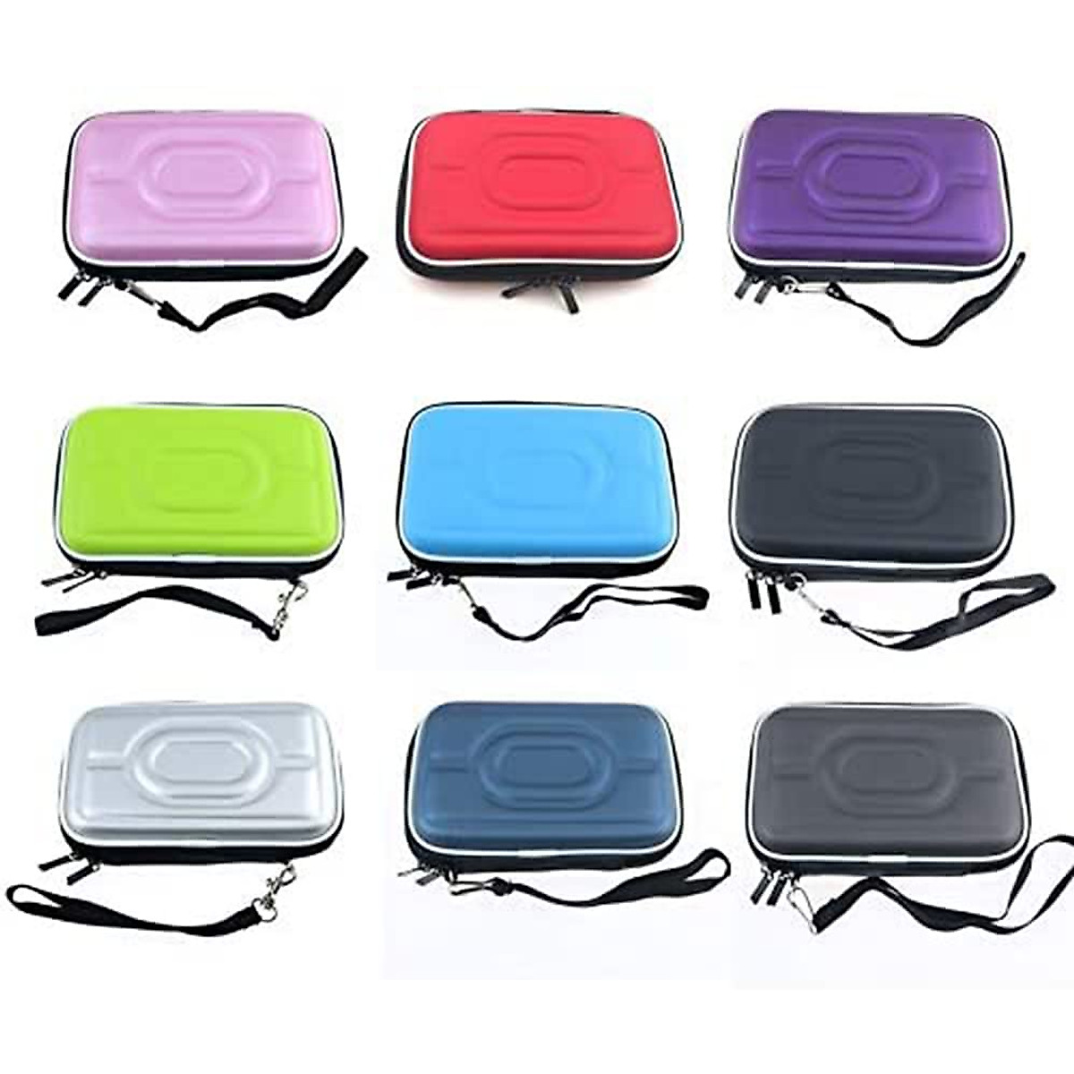 Protective Travel Carrying Hard Pouch Case Bag Cover for Game Boy Advance Color Pocket GBA GBC GBP Console for Nintendo DS Lite NDSL NDSi EVA Storage Replacement (Black)