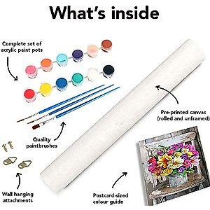 tigdtiu Flower Paint by Number for Adults, Flower Easy Paint by Numbers,DIY Acrylic Painting Paint by Numbers Kits for Kids,Home Wall Decor 12x16inch