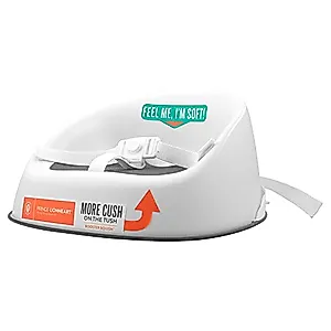 Prince Lionheart Squish Booster Seat, Gray, 3-Point Harness Dual-Strap System, Easy to Wipe Clean, Lightweight