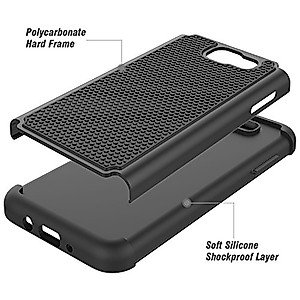 SYONER Shockproof Phone Case Cover for Samsung Galaxy J7 V 2017 (1st Gen)/ Galaxy J7 2017 / Galaxy J7 Prime/Galaxy J7 Perx/Galaxy J7 Sky Pro/Galaxy Halo[Black]