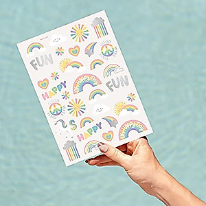 xo, Fetti Rainbow Temporary Tattoos - 46 Glitter Styles | Unicorn Birthday Party Supplies, Oh Happy Day Baby Shower, Magical Party Favors
