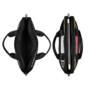 Embroidery Mandala Laptop Computer Bag Waterproof Shoulder Messenger Bag 13-15 inch Durable Laptop Tote Bag with Shoulder Strap Handle Lightweight Crossbody Briefcase