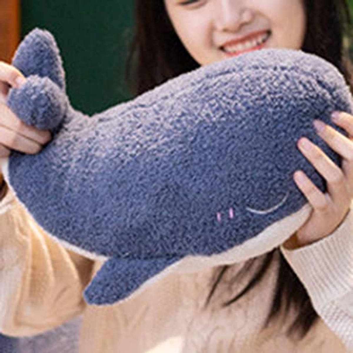 Cute Whale Stuffed Animal Plush Toy Soft Whale Plush Hugging Pillow for Kids Adults Birthday Gifts 25 cm