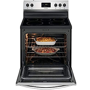 Frigidaire FCRE3052AS 30" Freestanding Electric Range with 5.3 cu. ft. Capacity Quick Boil Store-More Storage Drawer and SpaceWise Expandable Elements in Stainless Steel