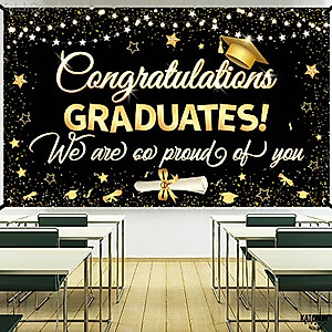 Congratulations Graduates Banner - 72x44 Inch | We Are So Proud Of You Banner for Class of 2023 Graduation Decorations | Graduation Banner, Graduation Party Decorations 2023 | Congratulations Banner