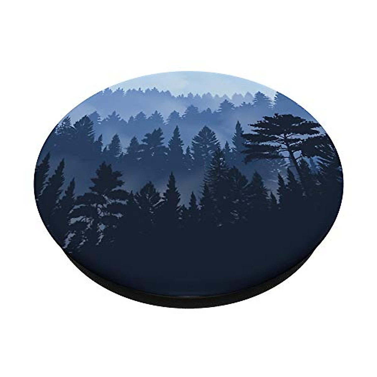 Pine trees mountain scene teal black forest design For men PopSockets Swappable PopGrip