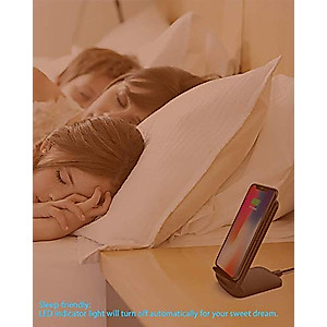 NANAMI Upgraded Fast Wireless Charger,Qi-Certified Wireless Charging Stand Compatible Samsung Galaxy S23/S22/S21/S20/S10/S9 S8/Note 20 Ultra/10/9 & Qi Phone Charger for iPhone 14/13/12/SE/11/XR/XS/X/8