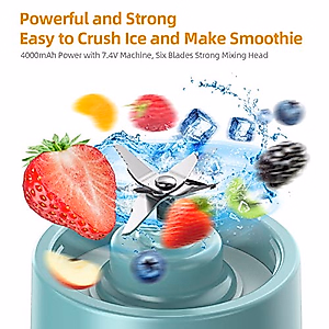 Hotsch Portable Blender USB Rechargeable, New version, Blue and Green Bundle
