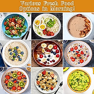 GKOKG 4pcs Overnight Oats Jars with Spoon and Lid (Red)