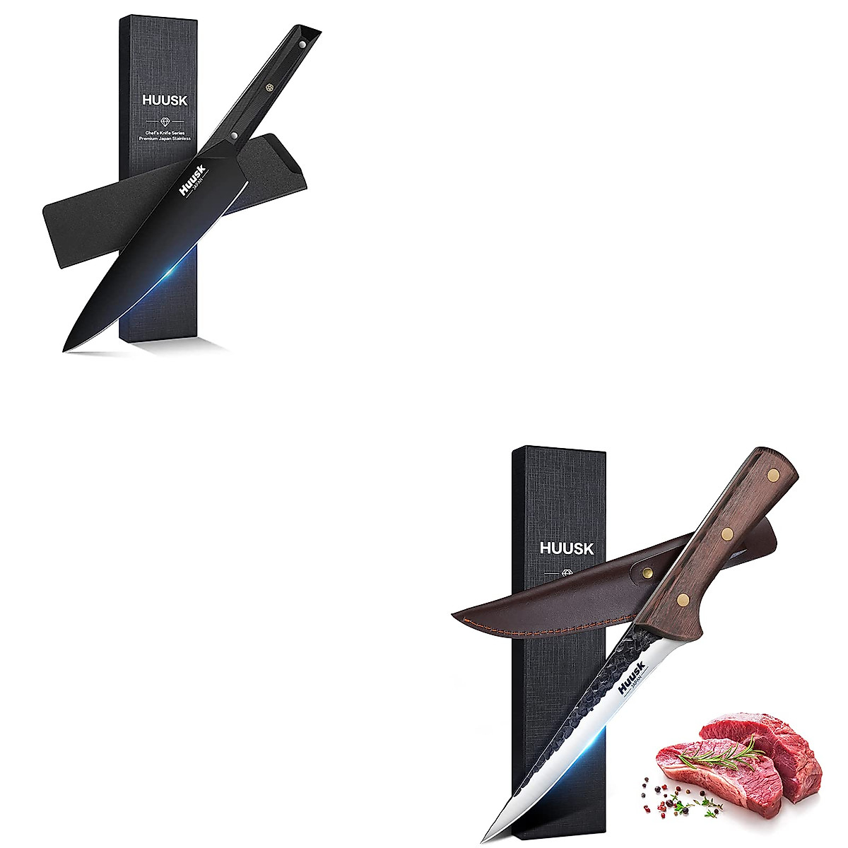 Huusk Japan Knife Bundle with Japanese Meat Butcher Brisket Trimming Knife