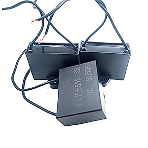 3Pcs CBB61 Celiling Fan Capacitor 2-Wire 4uF 450V AC 50/60Hz Metallized Polypropylene Film Capacitors