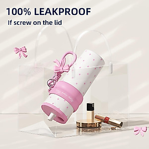 SDGA+ 24 oz Leak Proof Tumbler with Lid and Straw, Insulated Stainless Steel Reusable Thermal Coffee Cup, Cute Portable Iced Coffee Travel Mug, For Women, Water Bottle for Hot and Cold, Pink