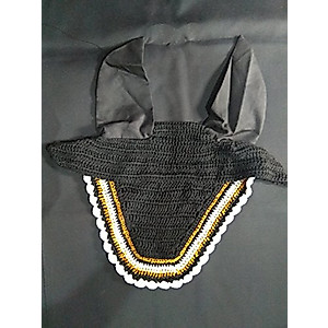 Avani Creations Ad Horse Ear Net Crochet Fly Veil Equestrian Fly Bonnet/veil/mask Standard Size
