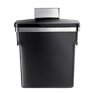 simplehuman 35 Liter / 9.3 Gallon Dual Compartment Under Counter Kitchen Cabinet Pull-Out Recycling Bin and Trash Can & 10 Liter / 2.6 Gallon in-Cabinet Trash Can Heavy-Duty Steel Frame, Black