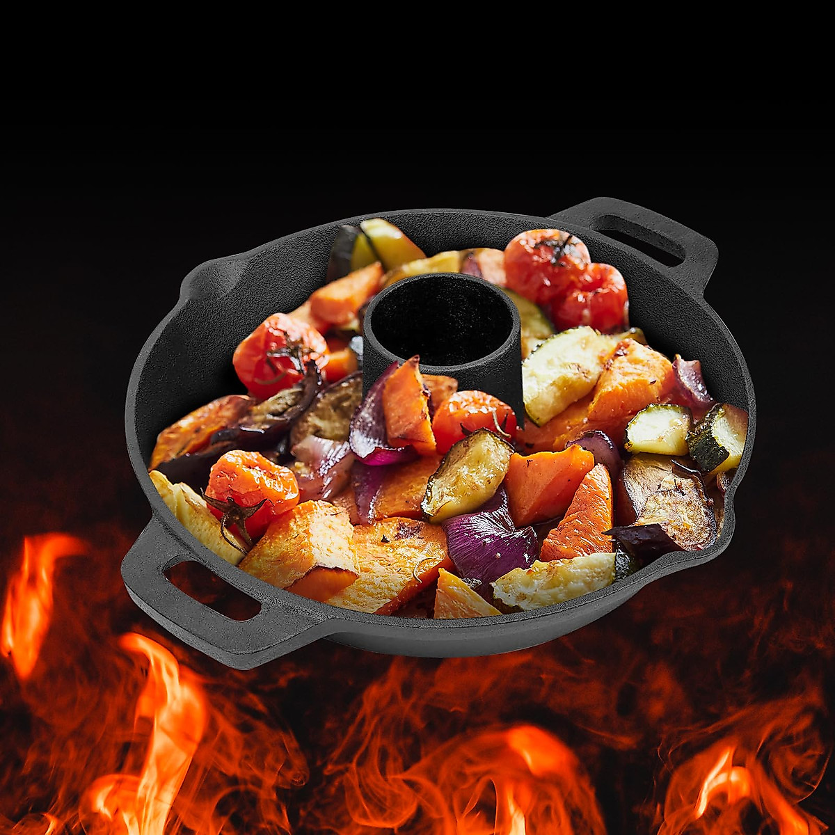 Thanksgiving Cast Iron Chicken Roaster Beer Can Chicken Roasting Pan, Beer Can Chicken Holder Chicken Stand for Most Grills and Oven, Turkey Roasting Pan for Thanksgiving Christmas Roast Chicken