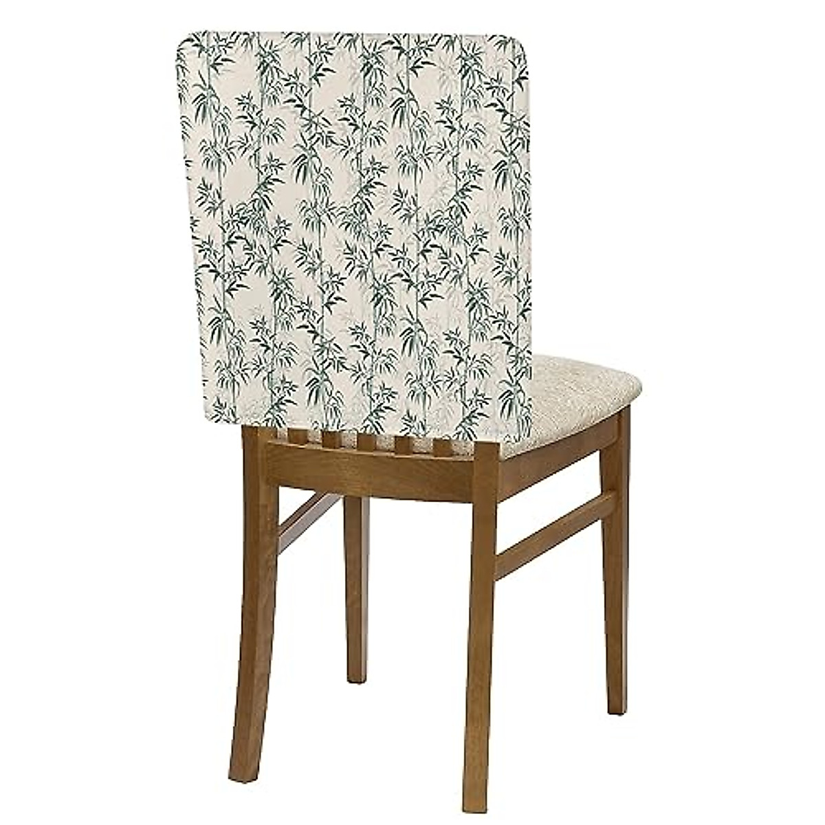 CosyBright Dining Room Chair Covers Back Slipcover Set of 4, Bamboo Spring Plant Stretch Chair Protector for Kitchen Hotel Restaurant Home Decor Removable Washable Chair Slipcover