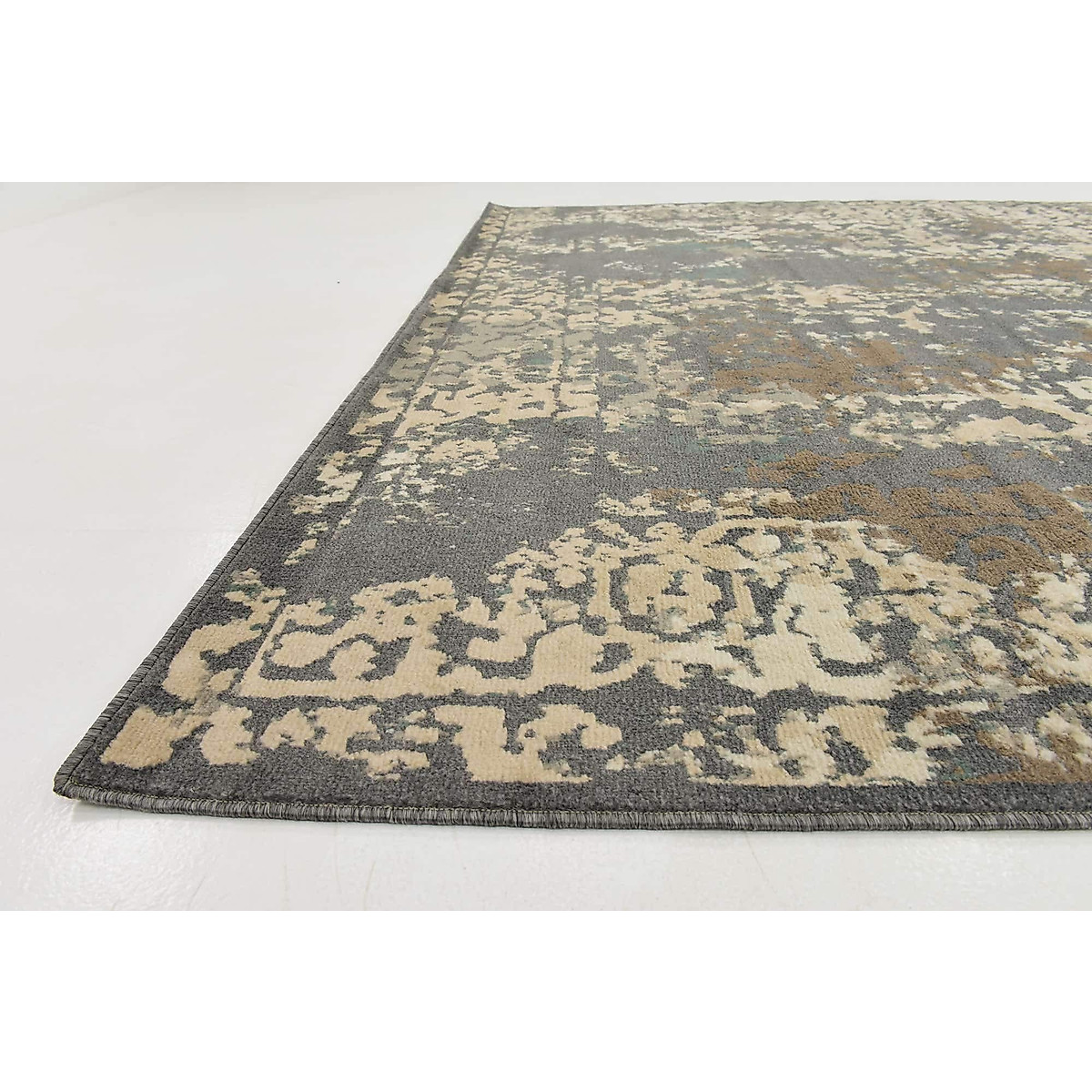 Unique Loom Tuareg Collection Vintage Distressed Traditional Area Rug (9' 0 x 12' 0 Rectangular, Gray/ Beige)