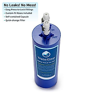Triple Clear Force Field Filter Under Sink Water Filter System | Improves Taste & Odor | Removes Harmful Contaminants | Hardware Included | Blue