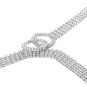 LALA IKAI Women’s Crystal Rhinestone Waistband Belt Sparkle Chain with Double O-Ring Belt