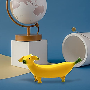 Cute Banana Dog Garden Statues, Banana Dog Sculpture Funny Dog Statues Banana Puppy Resin Statue Standing Dog Animals Statue Garden Art Sculpture Ornaments for Home Outdoor Garden