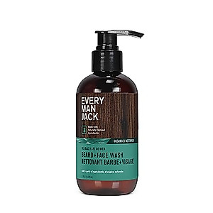 Every Man Jack Beard Wash - Cleanse, Soften, and Hydrate for a Healthier Beard - Light Sea Salt Scent - Made w/Naturally Derived Ingredients like Aloe Vera and Coconut - 6.7oz