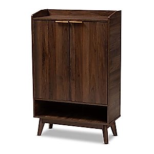 Baxton Studio Lena Shoe Storage Cabinet, Walnut (157-9536-Hit)