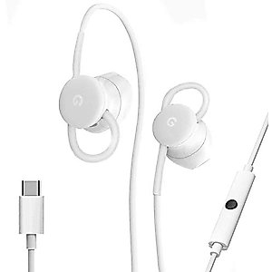 Google USB-C Wired Digital Earbud Headset for Pixel Phones - White