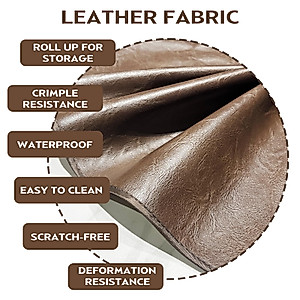 Fippkargo 3 Pcs Headrest Cover for Recline Chair, Faux Leather Recliner Headrest Protector,Recliner Couch Cover with Side Pockets, Sofa Recliner Headrest Arm Cover, Home, Office & Theater Seat(Brown)